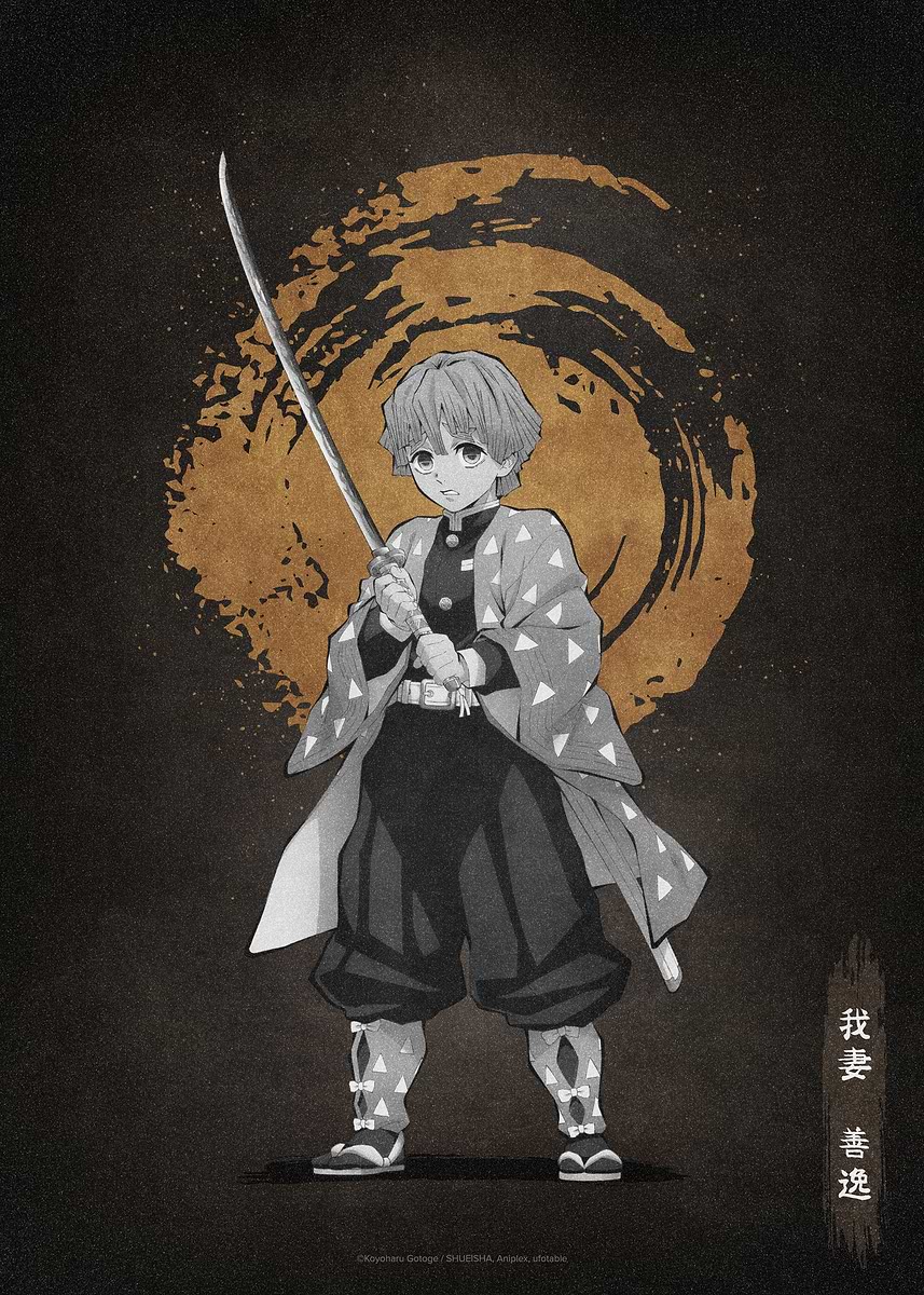 'Zenitsu Agatsuma' Poster, picture, metal print, paint by Demon Slayer ...