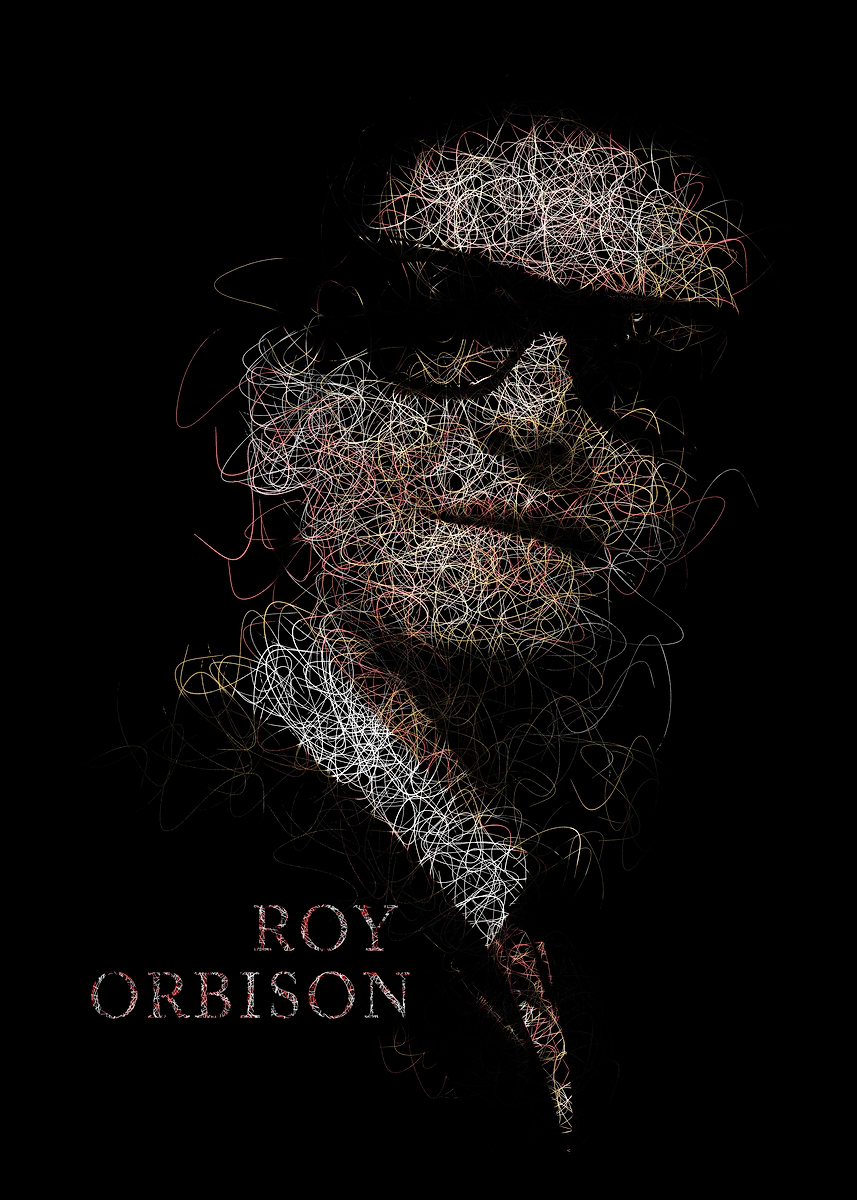 'Roy Orbison Scribble Portrait' Poster, picture, metal print, paint by ...