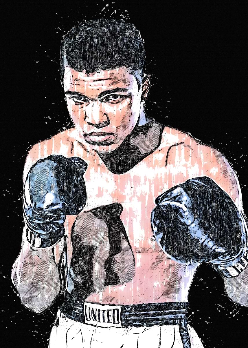 'Muhammad Ali Boxing Portrait' Poster, picture, metal print, paint by ...