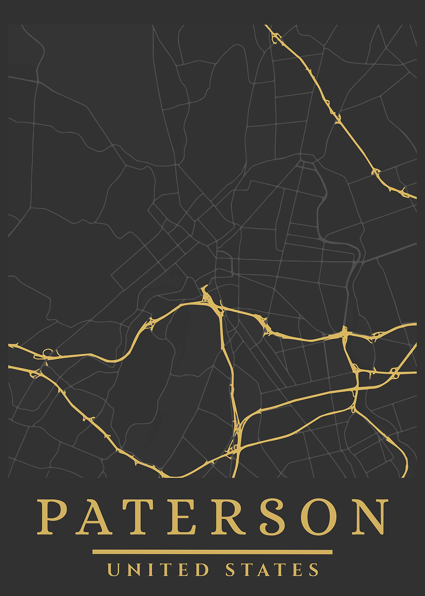 'Paterson, United States Map Art' Poster, picture, metal print, paint ...
