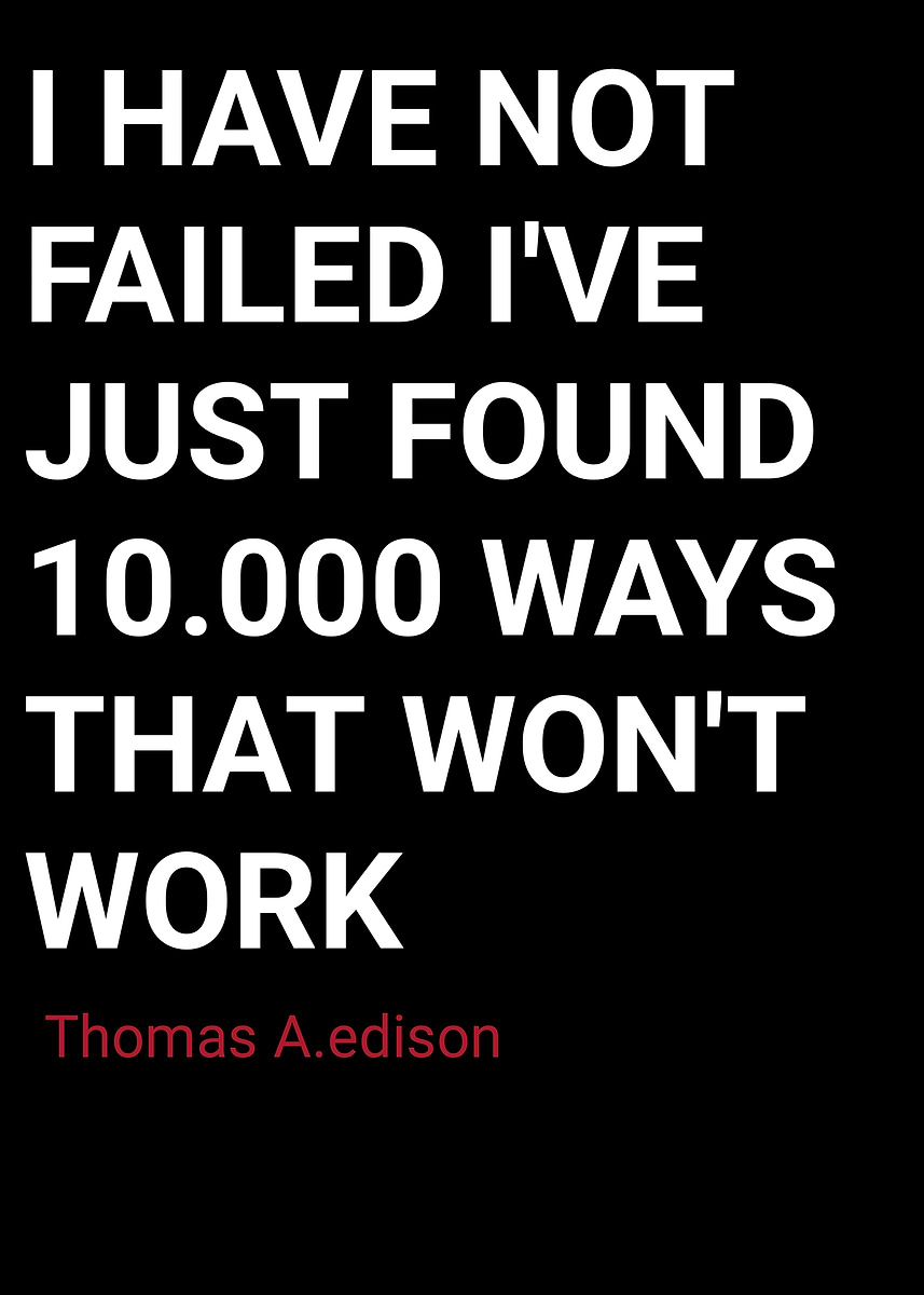 'Thomas Edison Quote: Never Failed' Poster, picture, metal print, paint ...