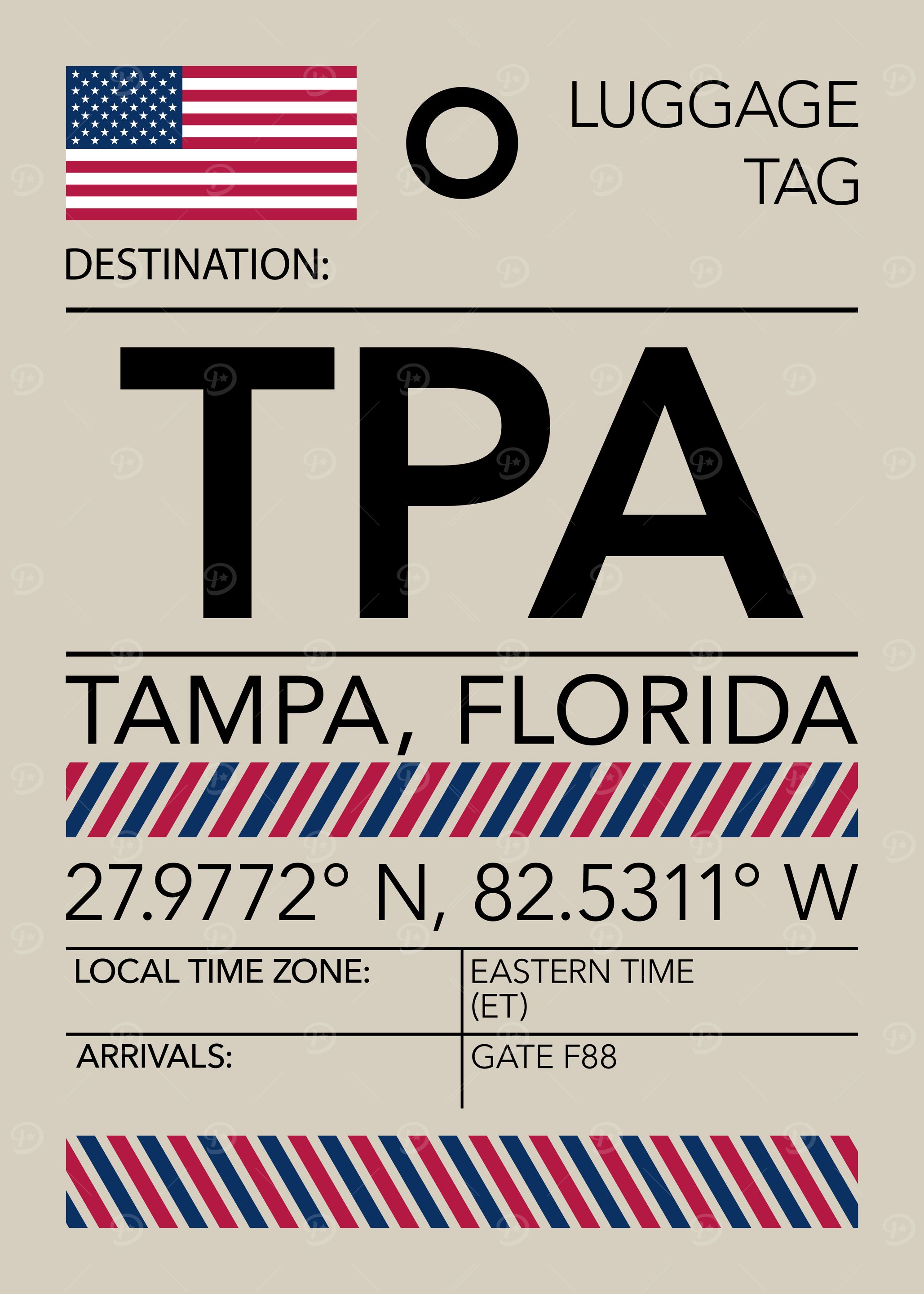 'TPA Tampa, Florida Airport Boarding Pass' Poster, picture, metal print ...