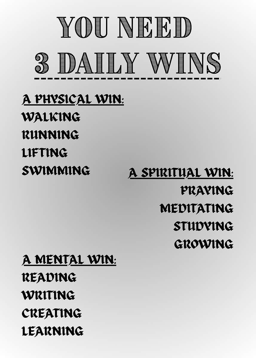 'You Need 3 Daily Wins' Poster, picture, metal print, paint by printify ...