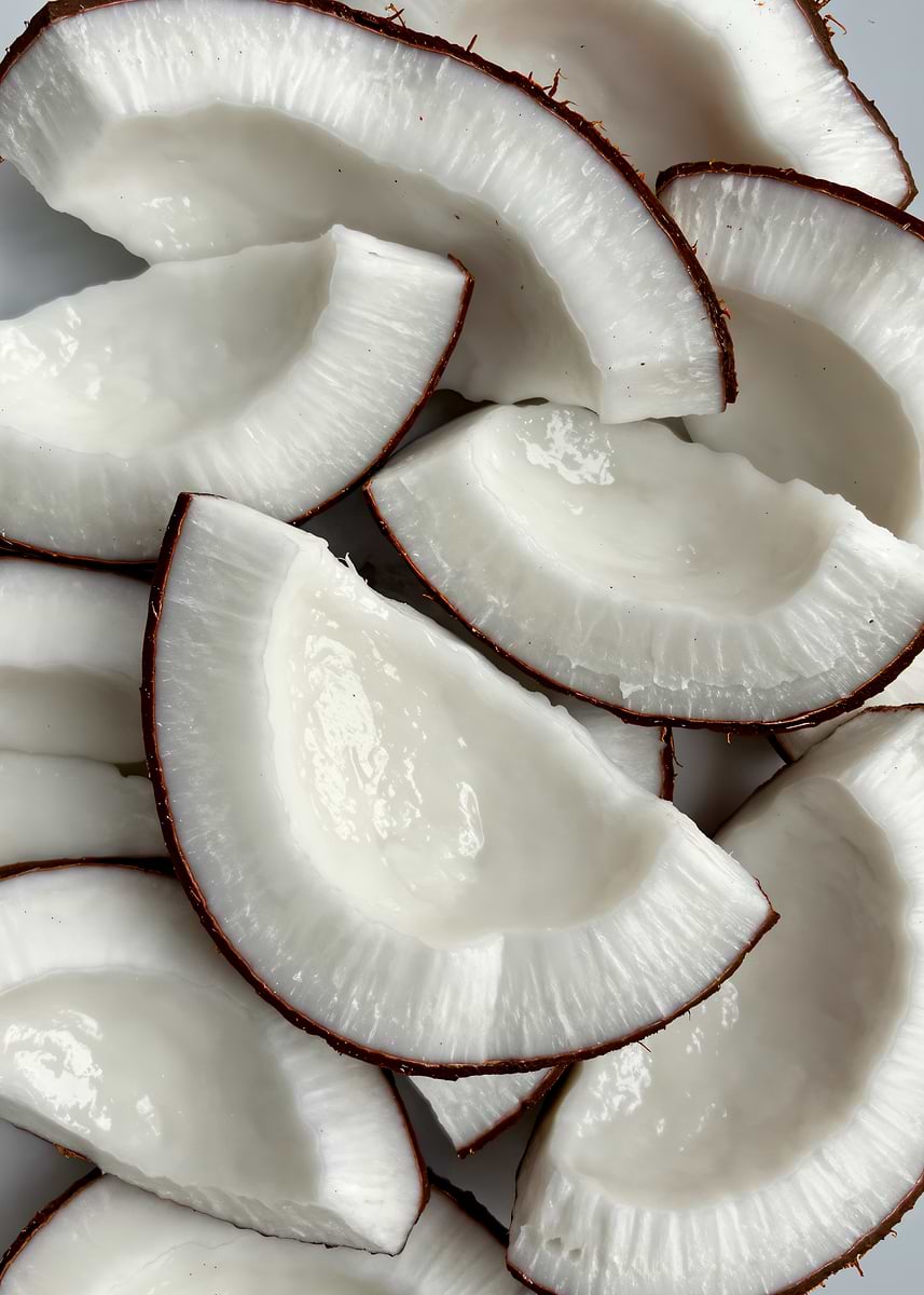 'Coconut Slices Close-Up' Poster, picture, metal print, paint by ...