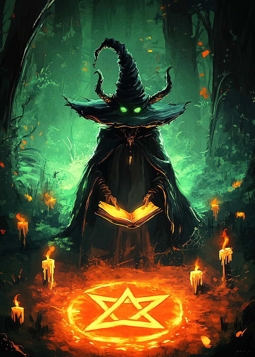 'Witch Forest Pentagram' Poster, picture, metal print, paint by Nadir ...