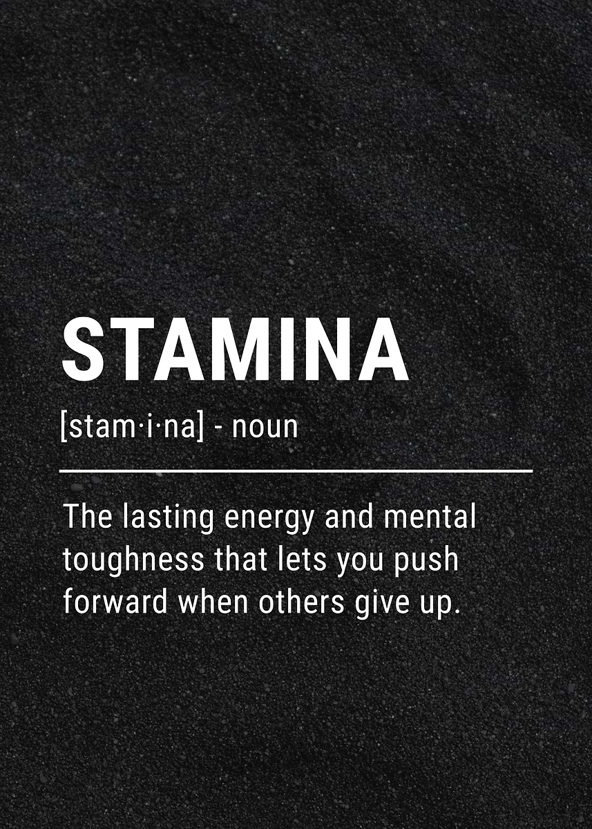 'Stamina Motivational Definition' Poster, picture, metal print, paint ...