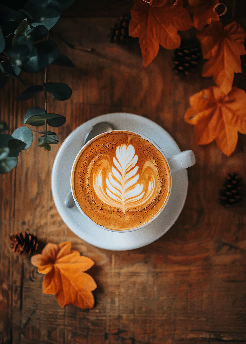 'Autumn Latte Art' Poster, picture, metal print, paint by Dylan Bennett ...