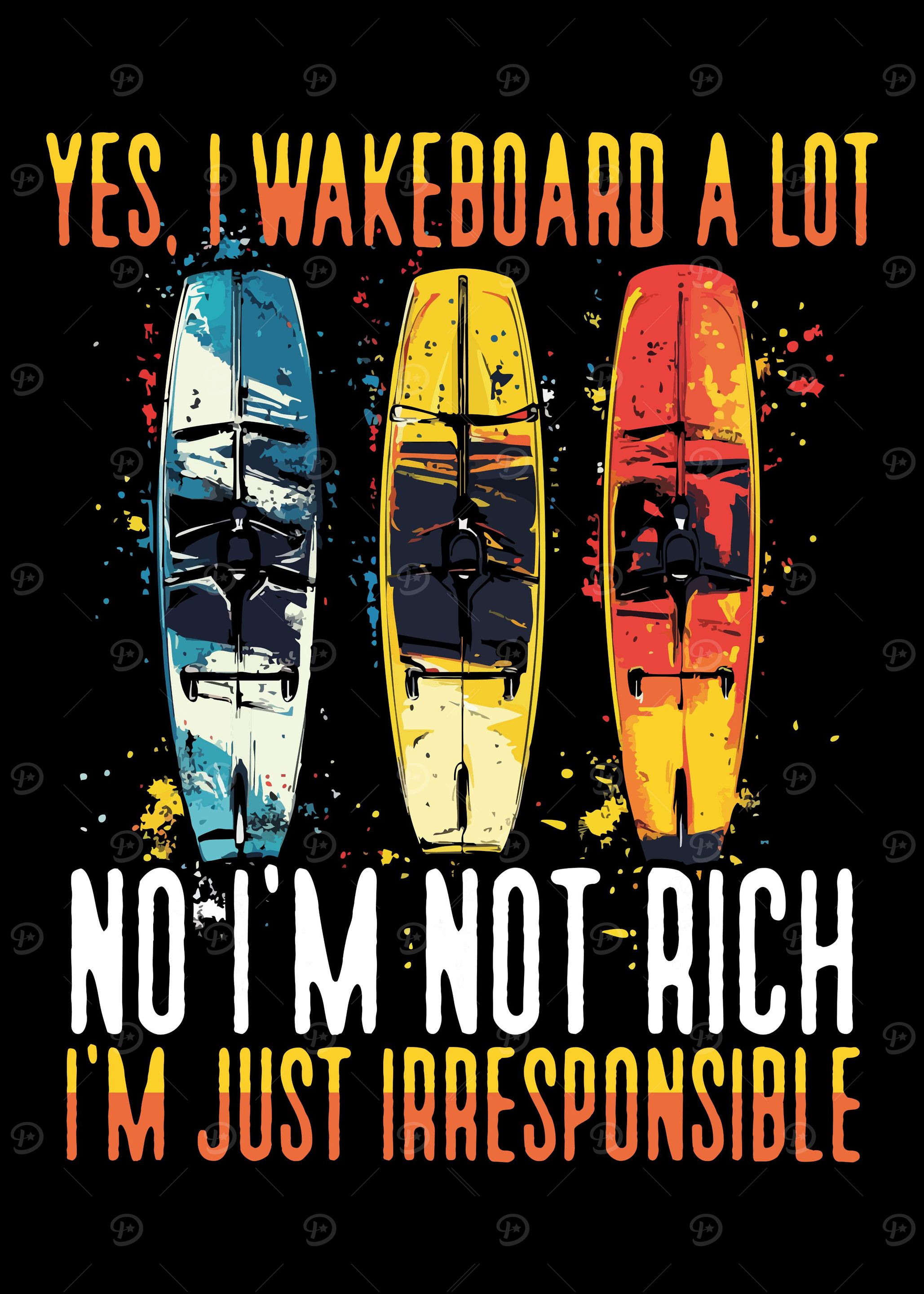 'Wakeboarding Wakesurfing' Poster, picture, metal print, paint by ...