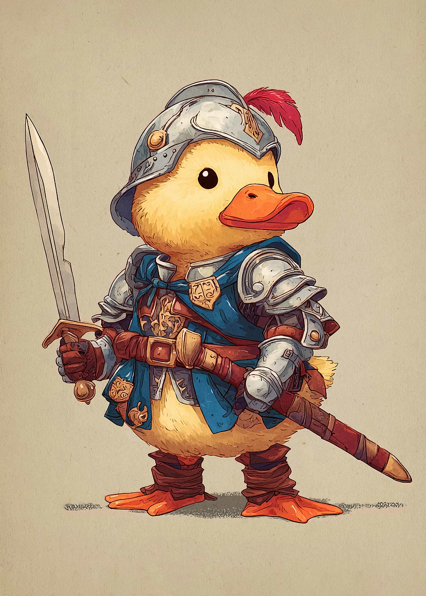 'Duck Knight in Shining Armor' Poster, picture, metal print, paint by ...