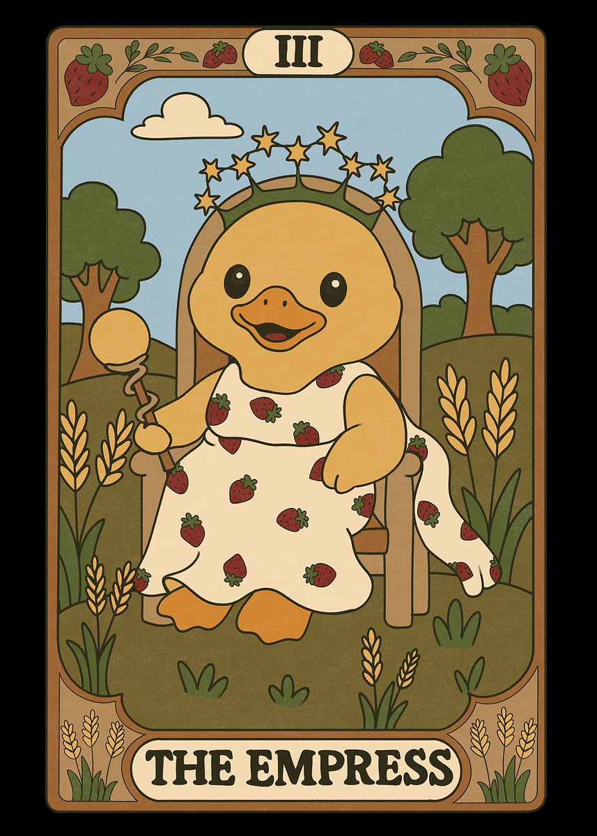 'Duck Tarot - The Empress' Poster, picture, metal print, paint by Loobs ...