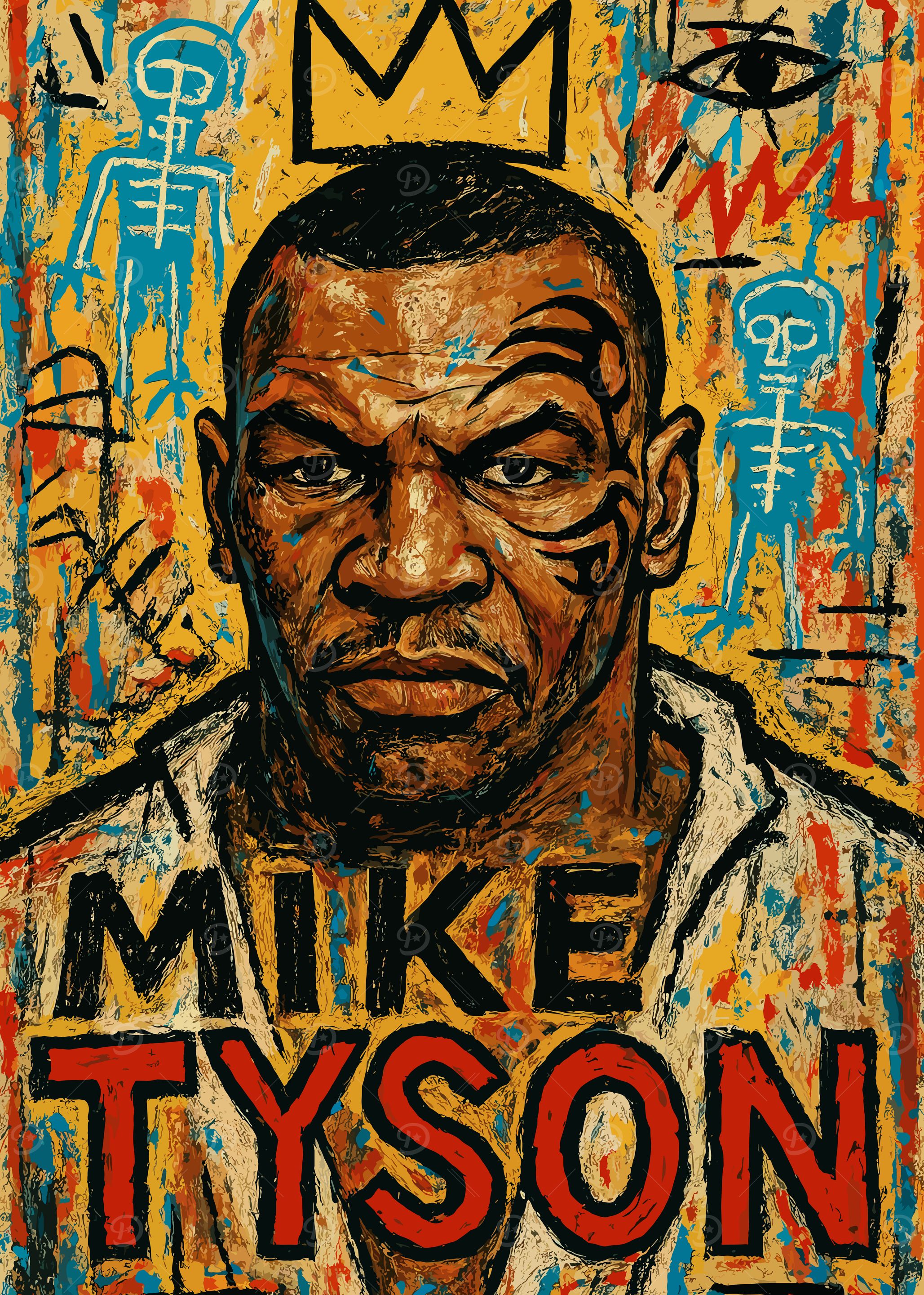 'Mike Tyson Portrait in Basquiat Style' Poster, picture, metal print ...