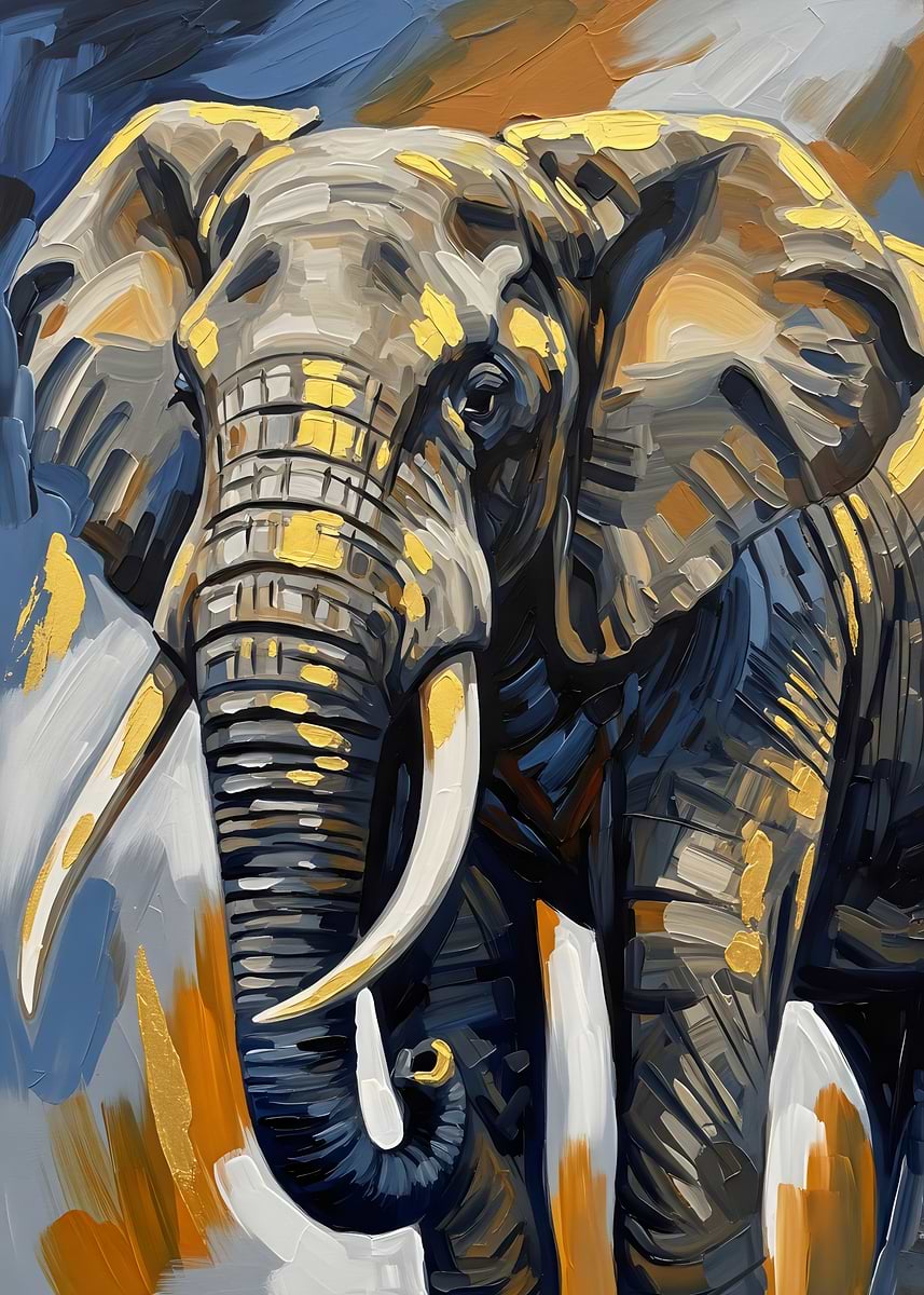 'Abstract Elephant Painting' Poster, picture, metal print, paint by ...