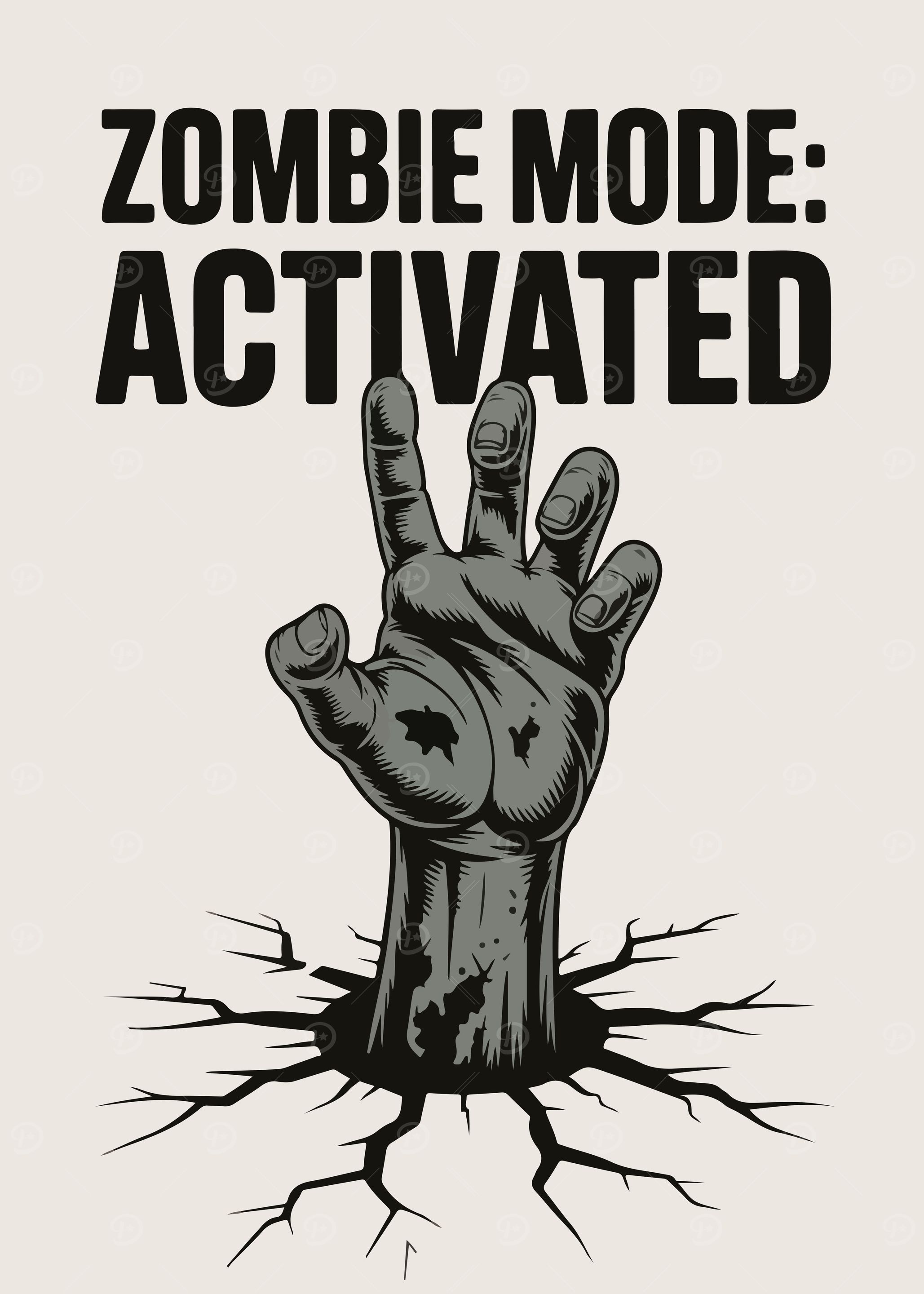 'Zombie Mode Activated Graphic' Poster, picture, metal print, paint by ...