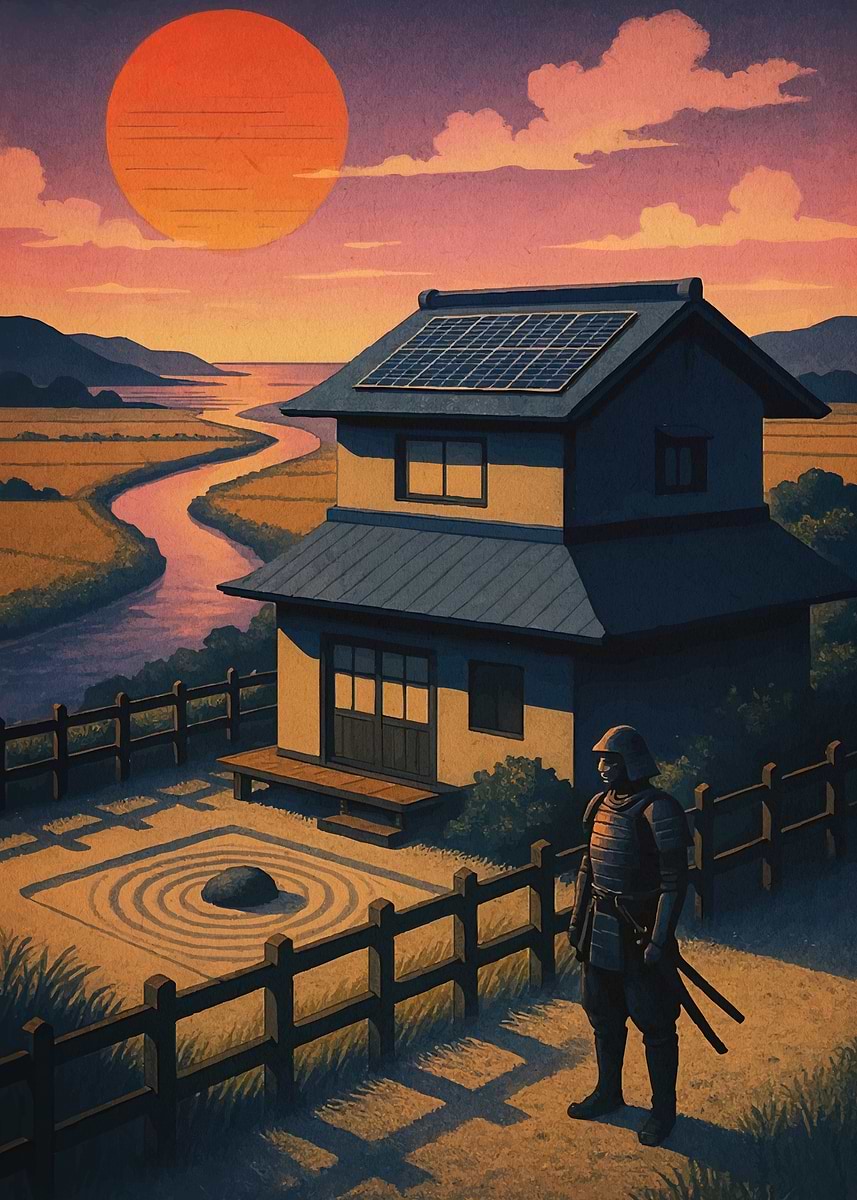 'Samurai Japanese House ' Poster, picture, metal print, paint by Kalem ...