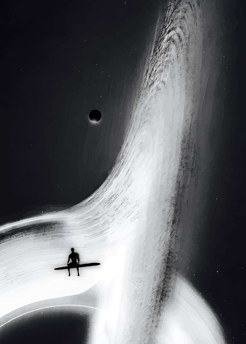 'Surfer in Space' Poster, picture, metal print, paint by Polly Iconic ...