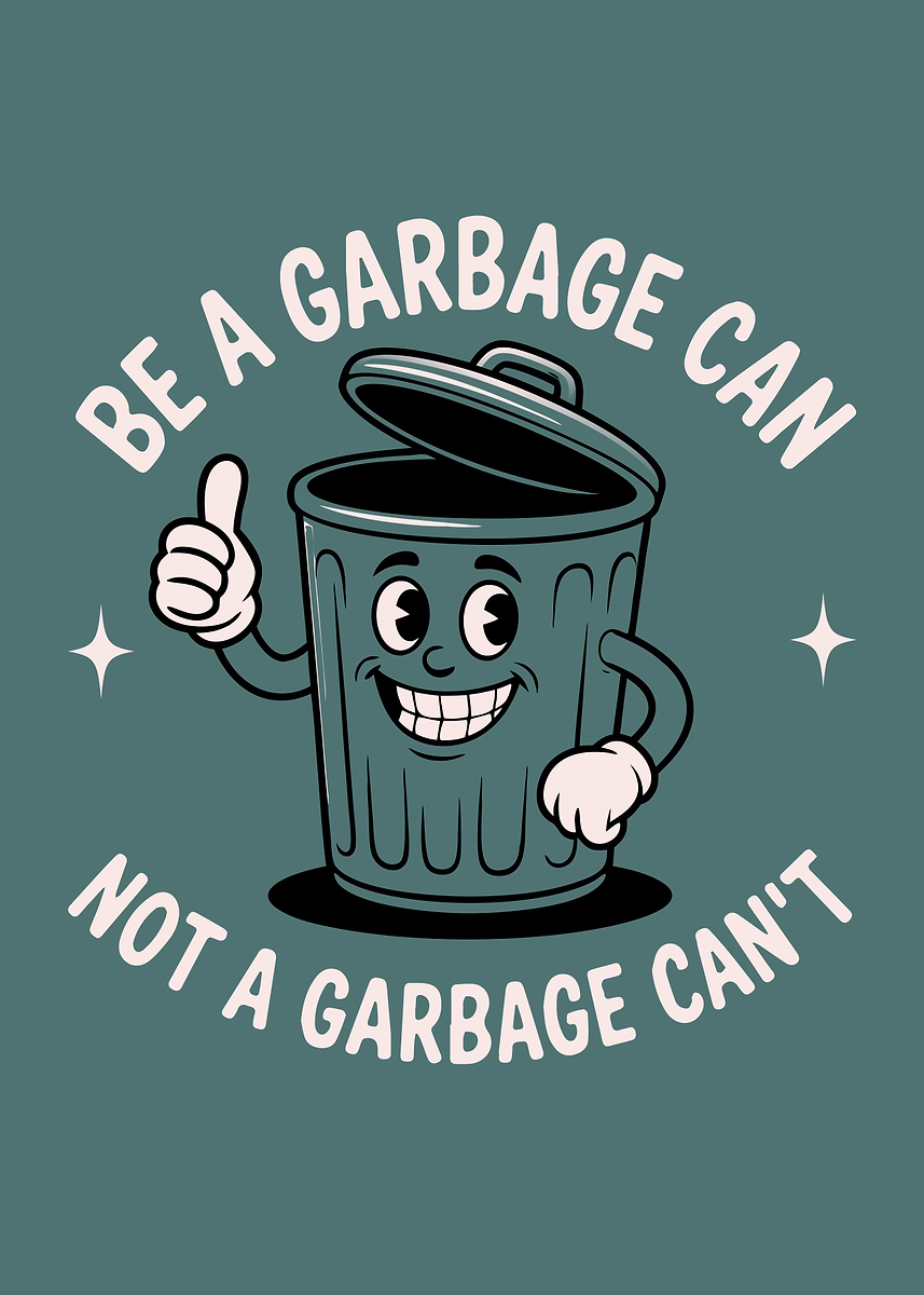 'Be A Garbage Can Not A Garbage Can't' Poster, picture, metal print ...