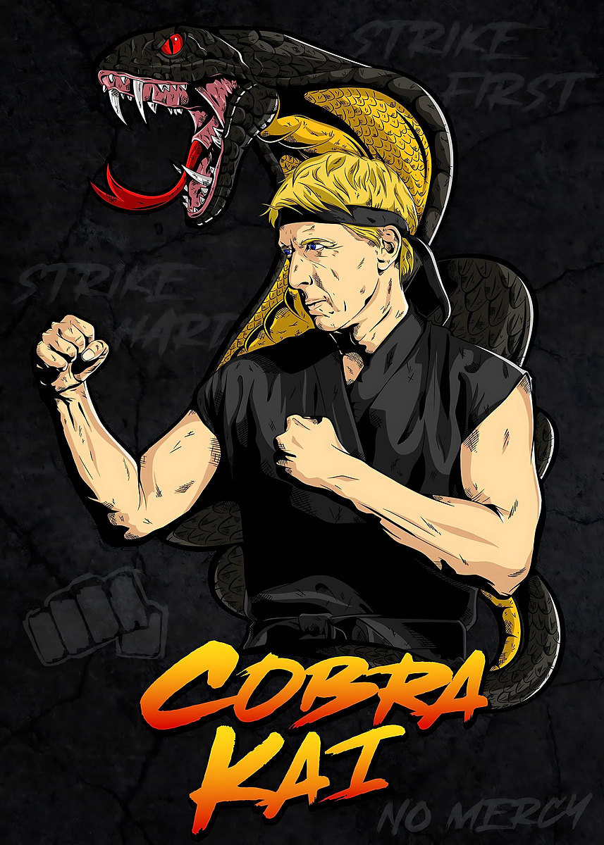 'Cobra Kai: Johnny Lawrence Illustration' Poster, picture, metal print ...