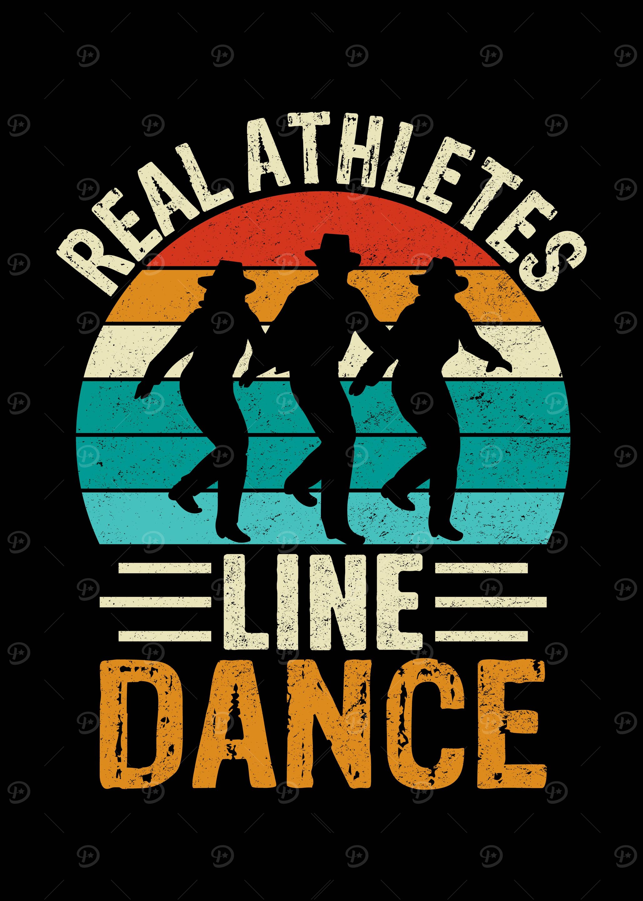 'Real Athletes Line Dance' Poster, picture, metal print, paint by ...
