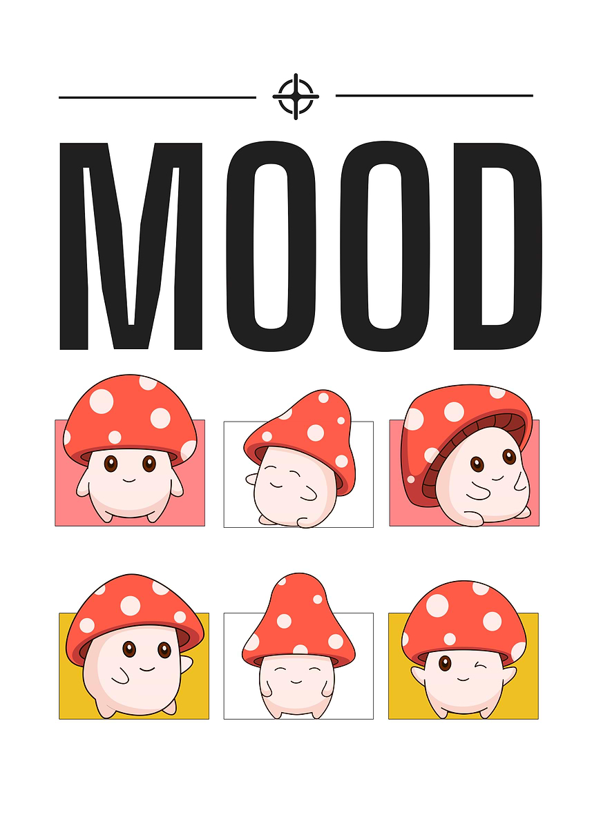 'Mushroom Mood Chart' Poster, picture, metal print, paint by Cravein ...