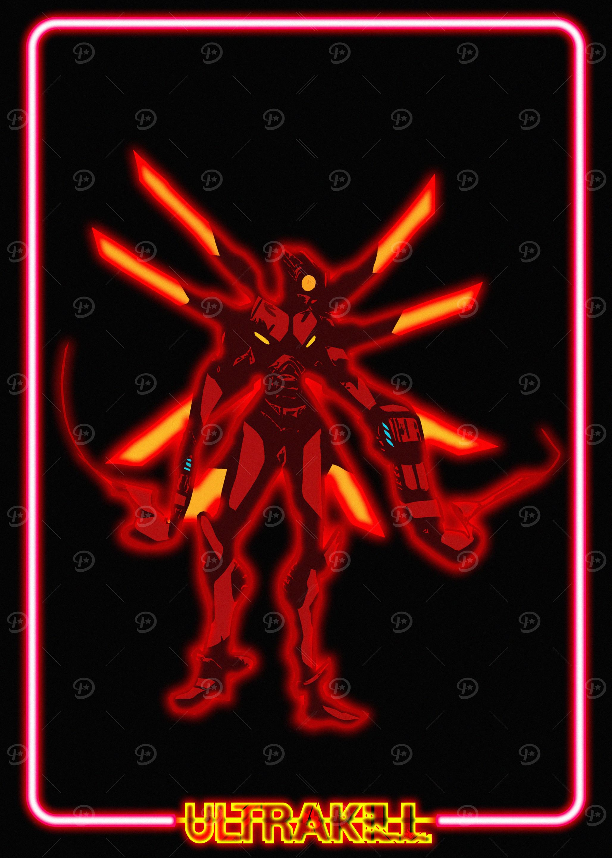 'Ultrakill V1 Red Robot' Poster, picture, metal print, paint by William ...
