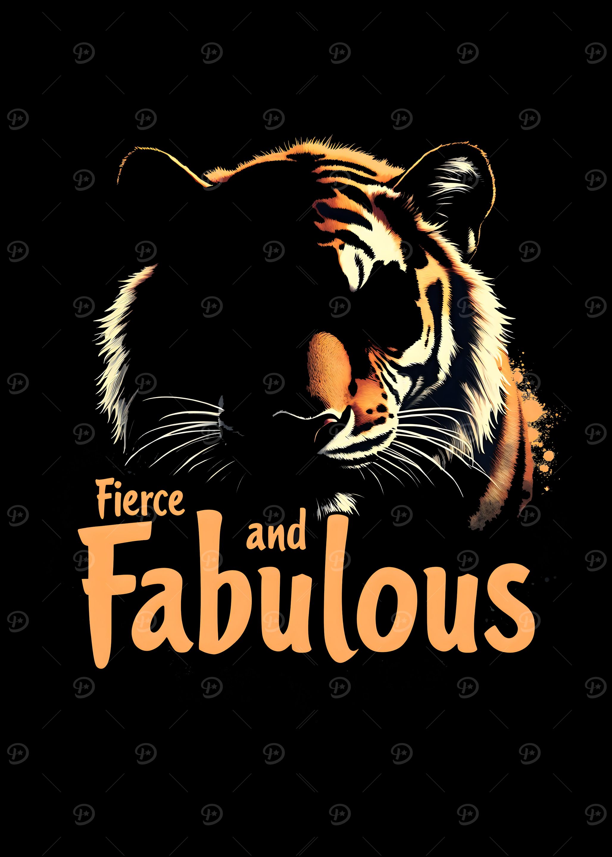 'Fierce and Fabulous Tiger Illustration' Poster, picture, metal print ...