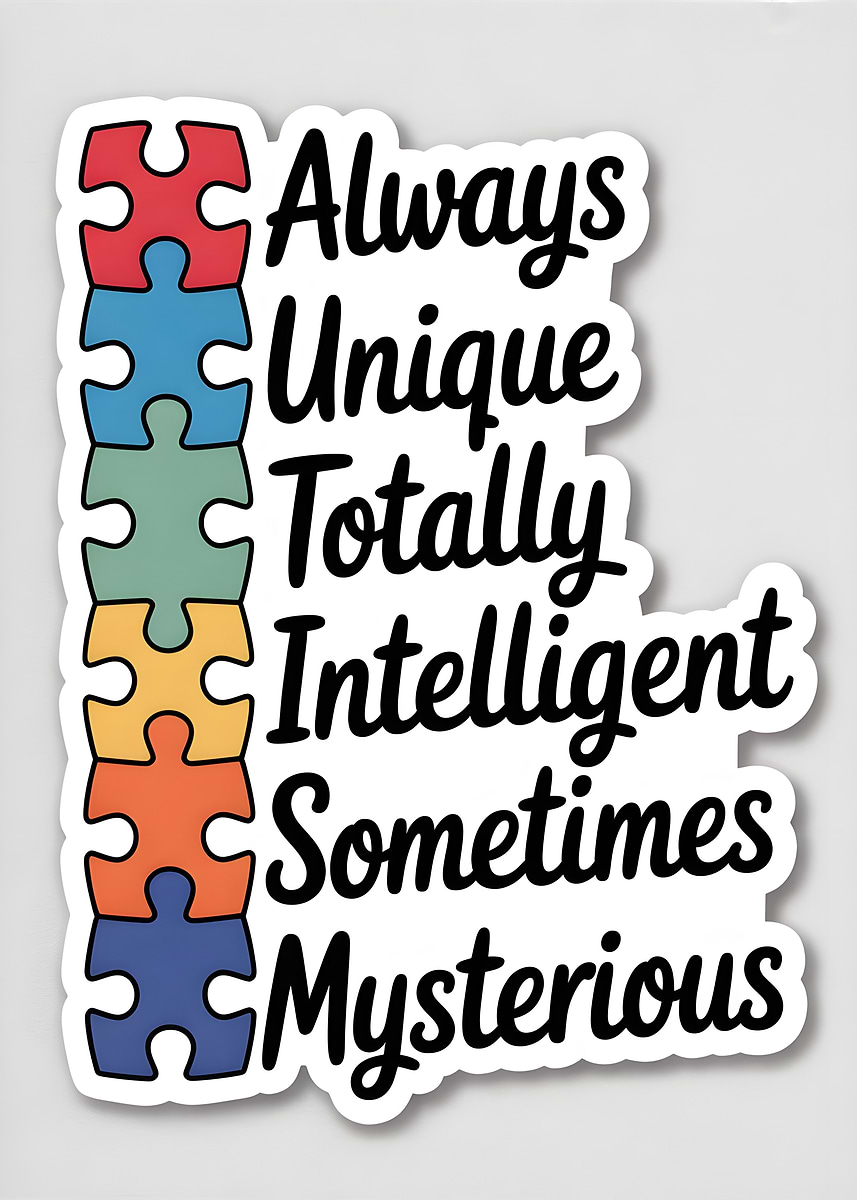 'Autism Awareness Puzzle Piece Sticker' Poster, picture, metal print ...