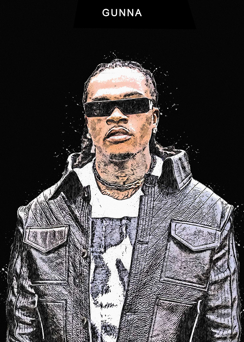 'Gunna Rapper' Poster, picture, metal print, paint by Podkesmas | Displate