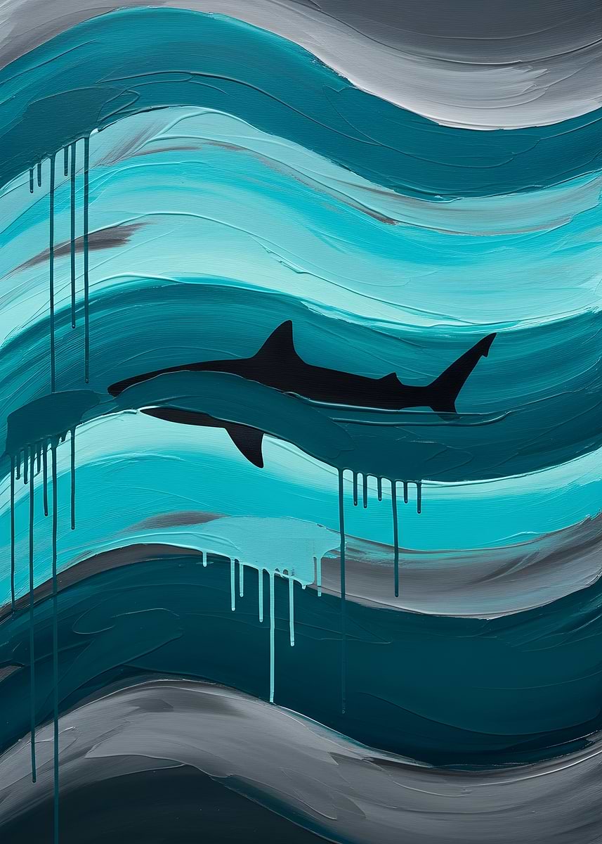 'Abstract Shark Painting' Poster, picture, metal print, paint by ...