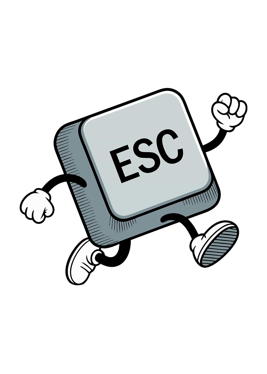 'Cartoon ESC Key Escaping Funny ' Poster, picture, metal print, paint ...