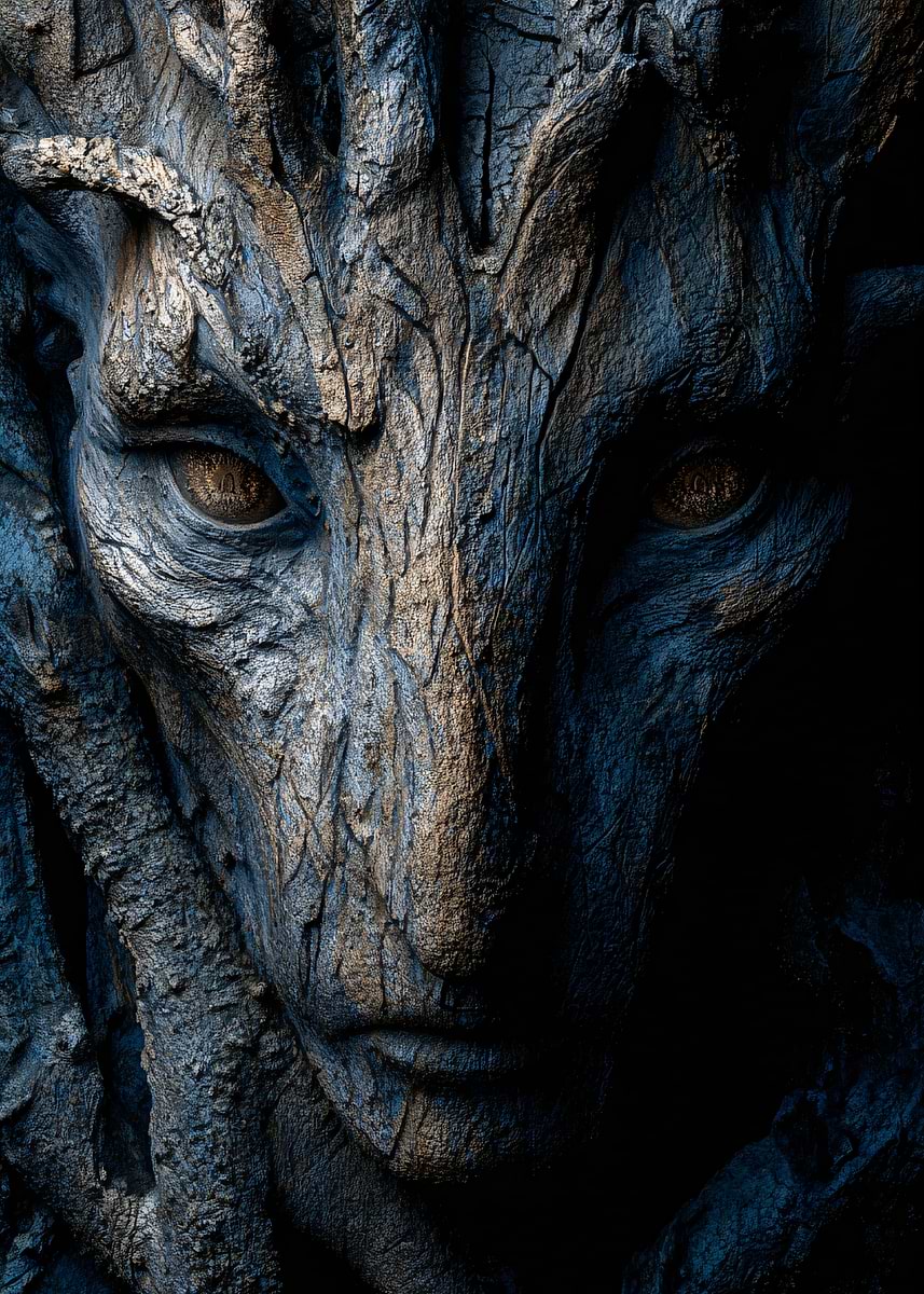 'Mystical Tree Spirit Face' Poster, picture, metal print, paint by iki ...