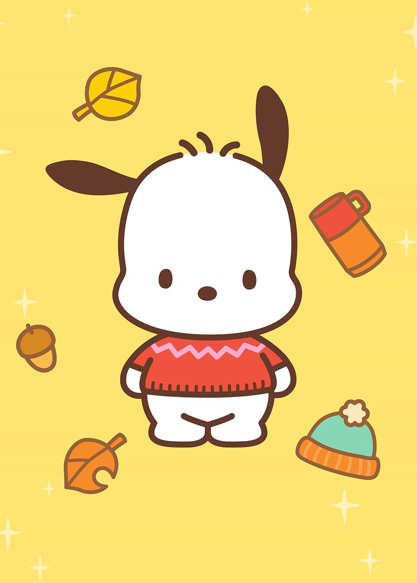 'Pochacco Autumn Illustration' Poster, picture, metal print, paint by ...