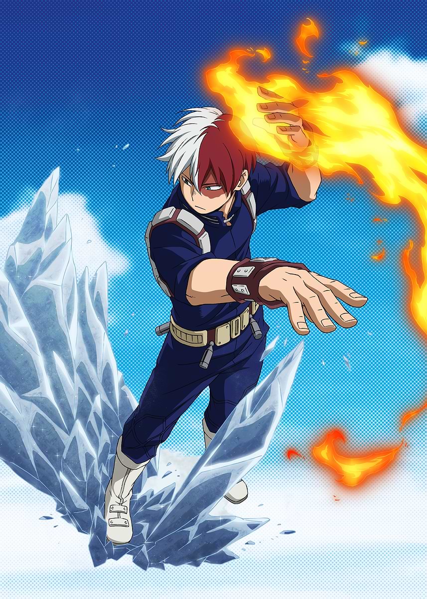 'MHA Season 4: Todoroki' Poster, picture, metal print, paint by My Hero ...