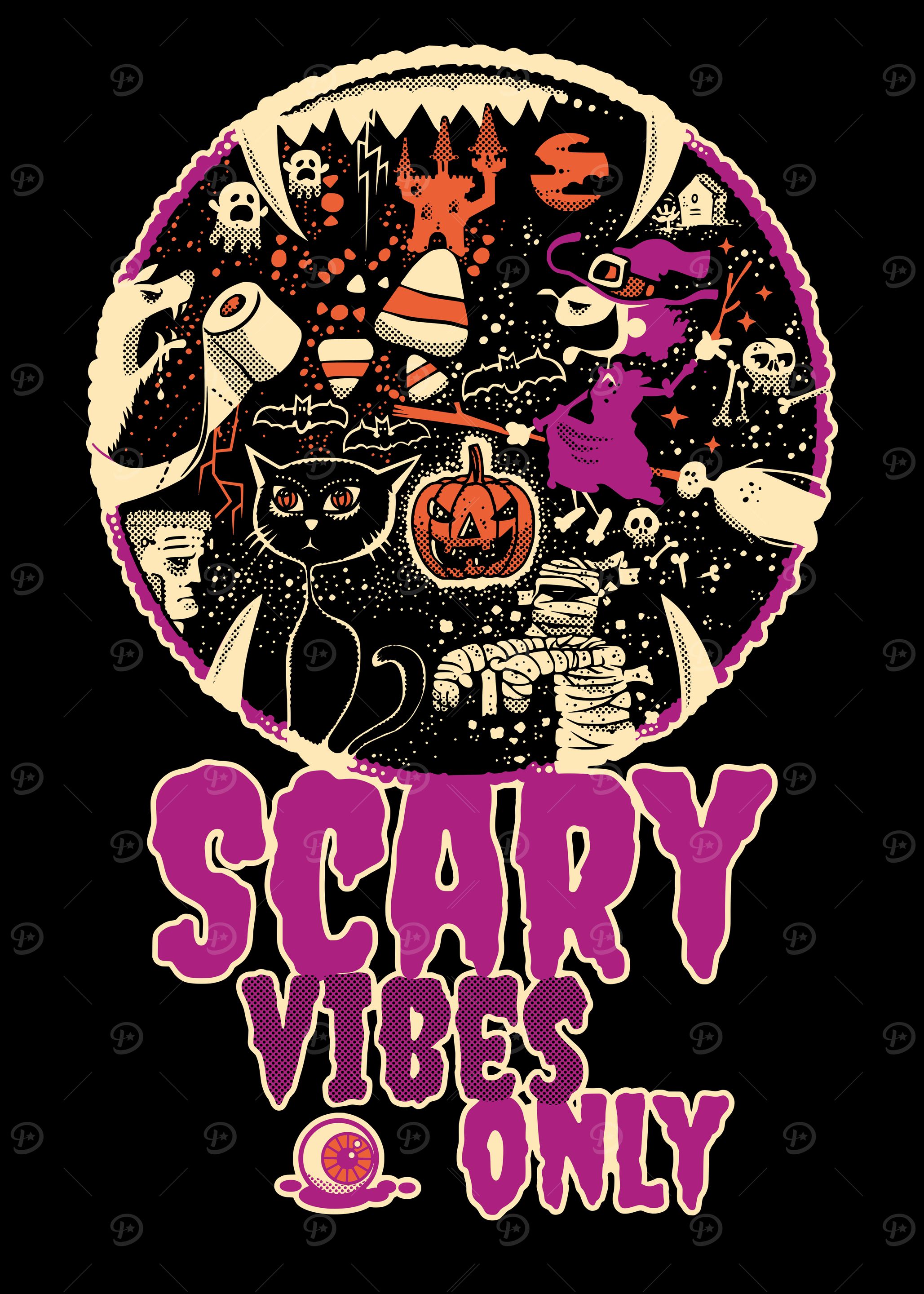 'Scary Vibes Only' Poster, picture, metal print, paint by imisko | Displate