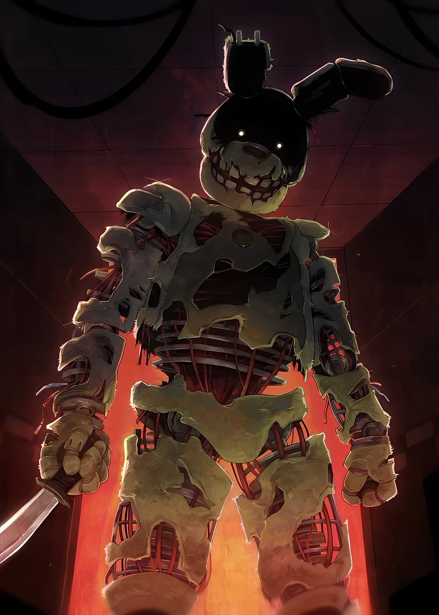 'Springtrap with Knife' Poster, picture, metal print, paint by ...