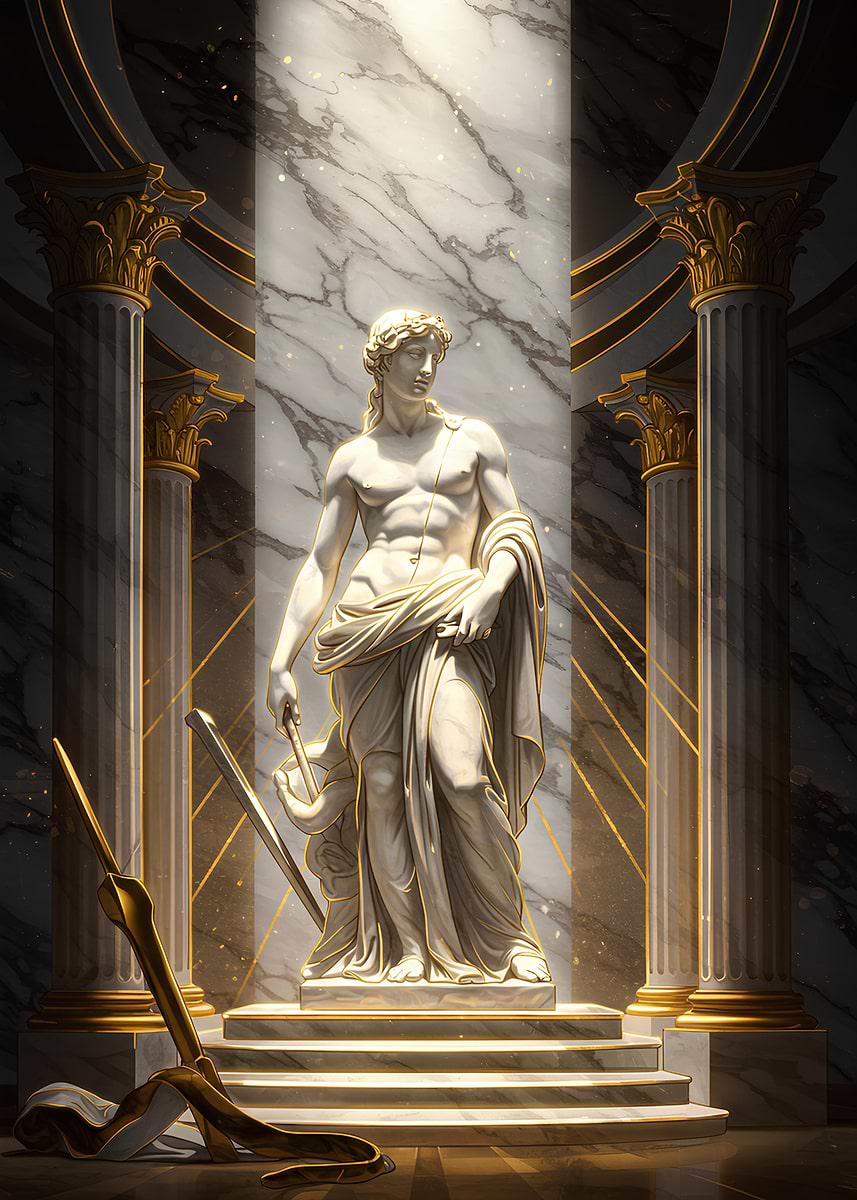 'Classical Statue in Marble Hall' Poster, picture, metal print, paint ...