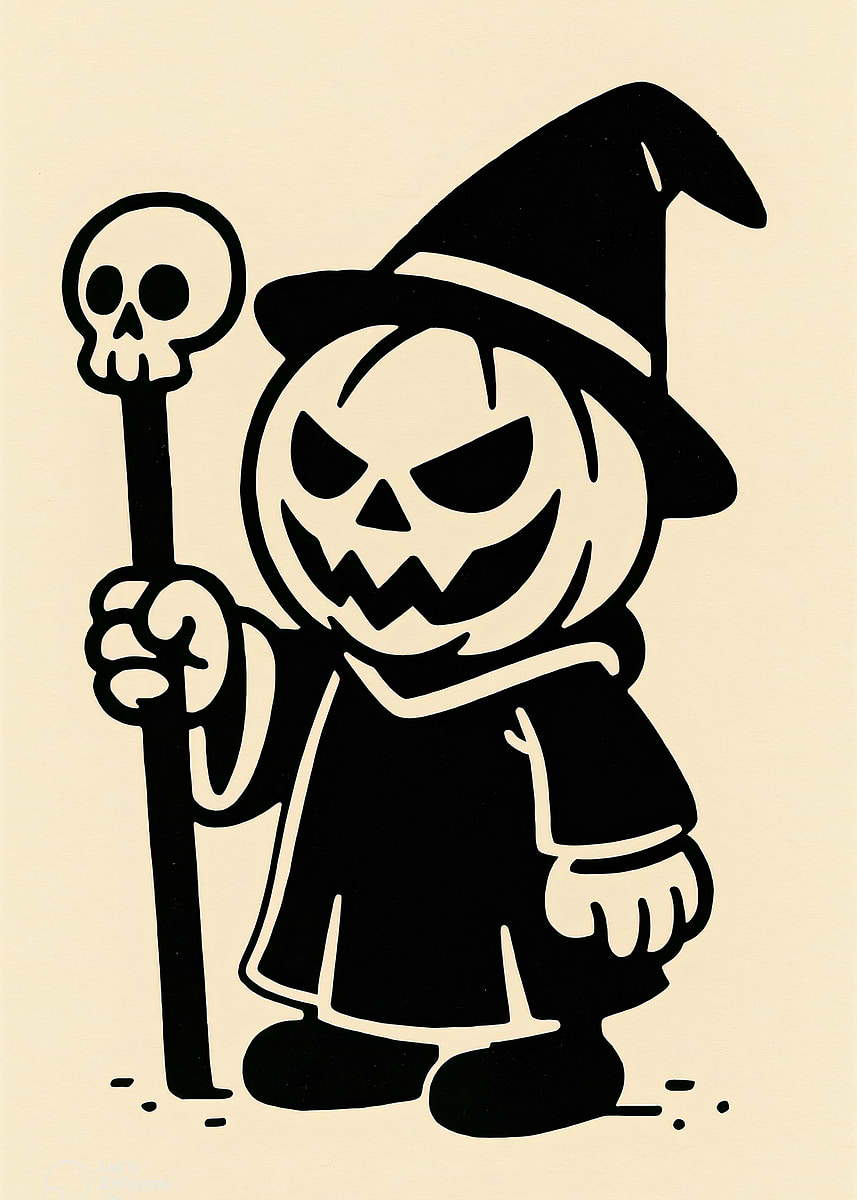 'Halloween Pumpkin Wizard' Poster, picture, metal print, paint by Nadir ...