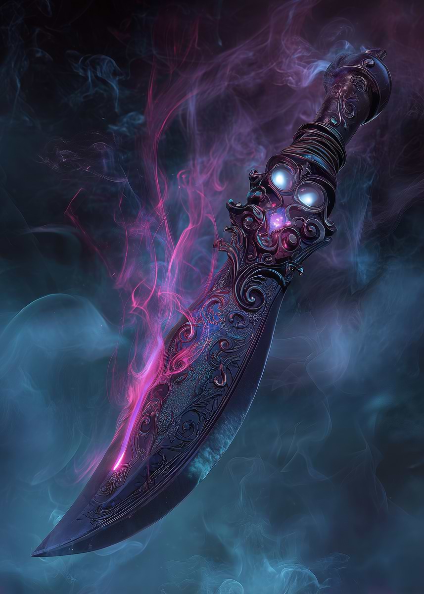 'Ornate Fantasy Dagger with Magical Aura' Poster, picture, metal print ...