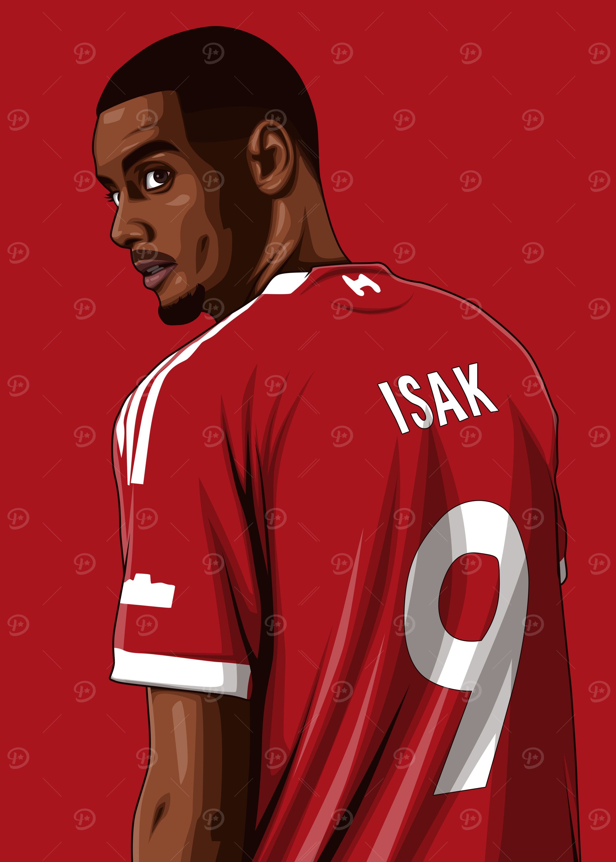 'Alexander Isak ' Poster, picture, metal print, paint by Aldduardo Arts ...