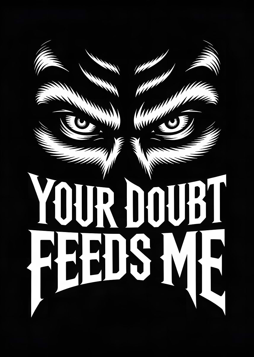 'Your Doubt Feeds Me - Motivational Poster' Poster, picture, metal ...