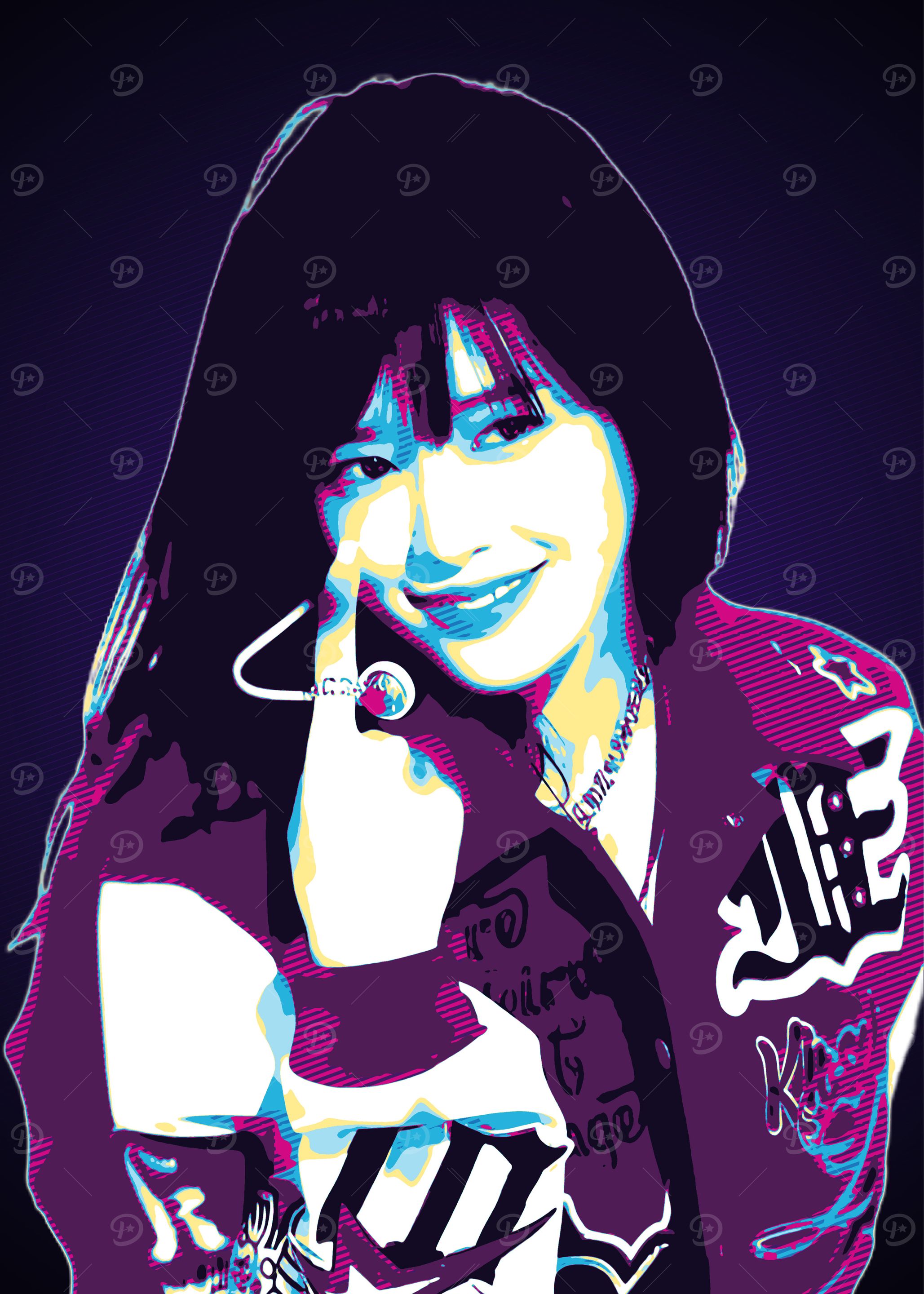 'Ive Yujin Portrait of Smiling' Poster, picture, metal print, paint by ...