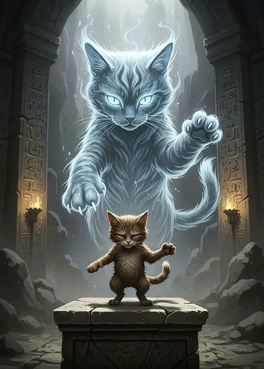 'Guardian Cat Spirit Guide' Poster, picture, metal print, paint by ...