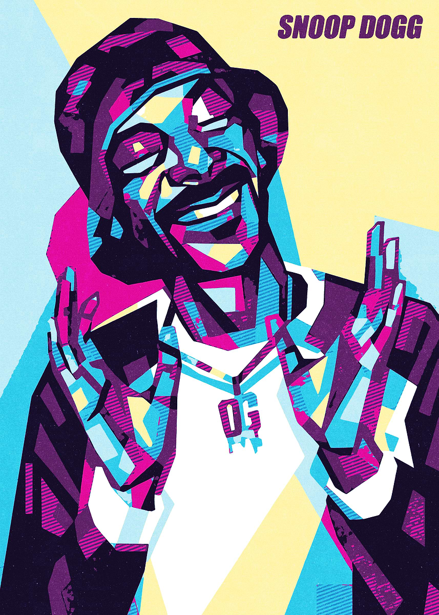'Snoop Dogg Colorful Portrait' Poster, picture, metal print, paint by ...