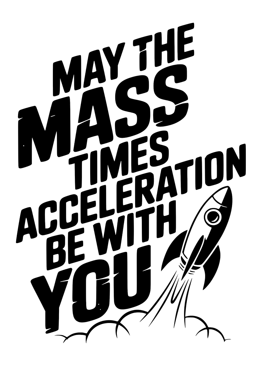 'May the Mass Times Acceleration Be With You' Poster, picture, metal ...
