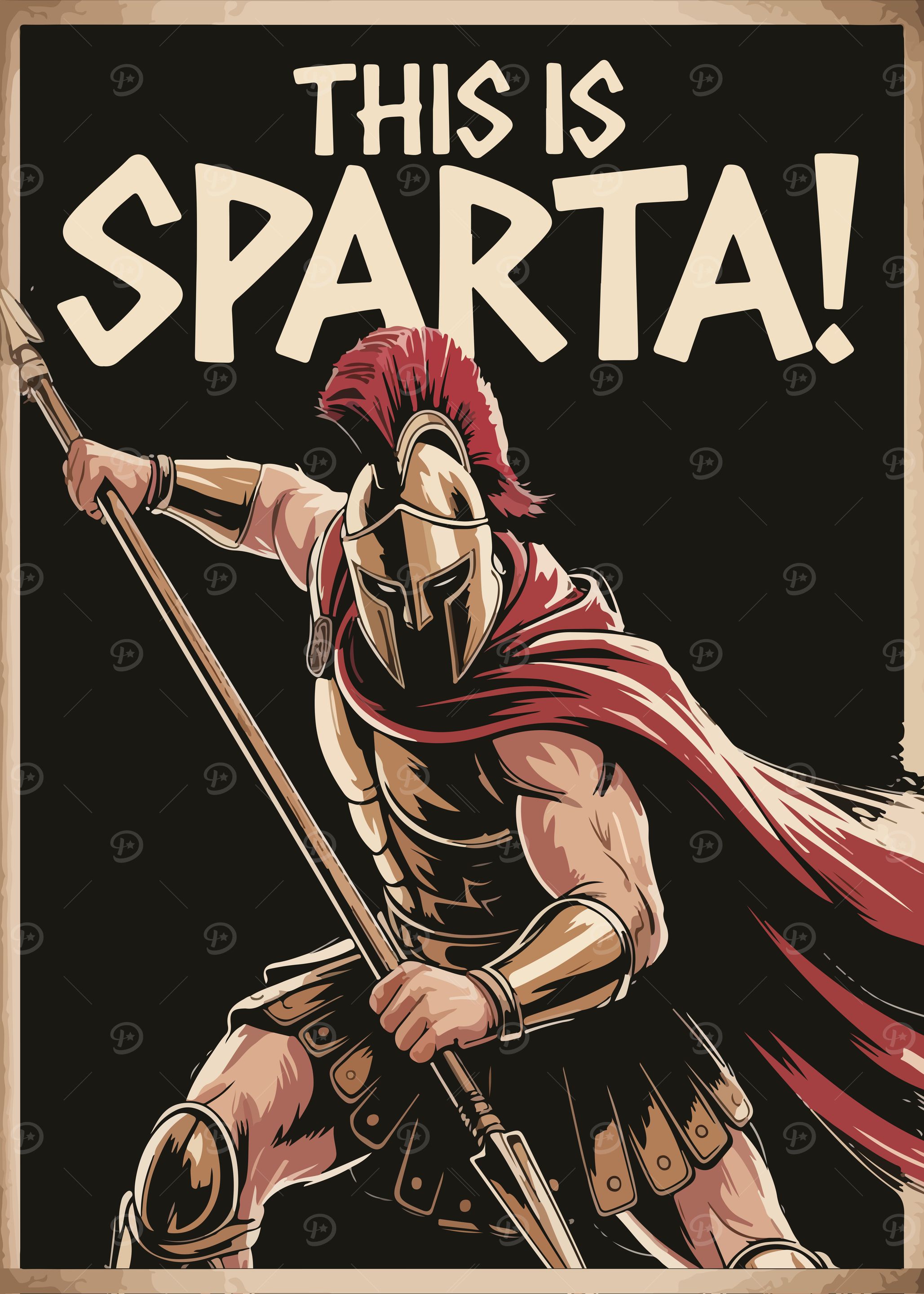 'This is Sparta! Warrior Illustration' Poster, picture, metal print ...