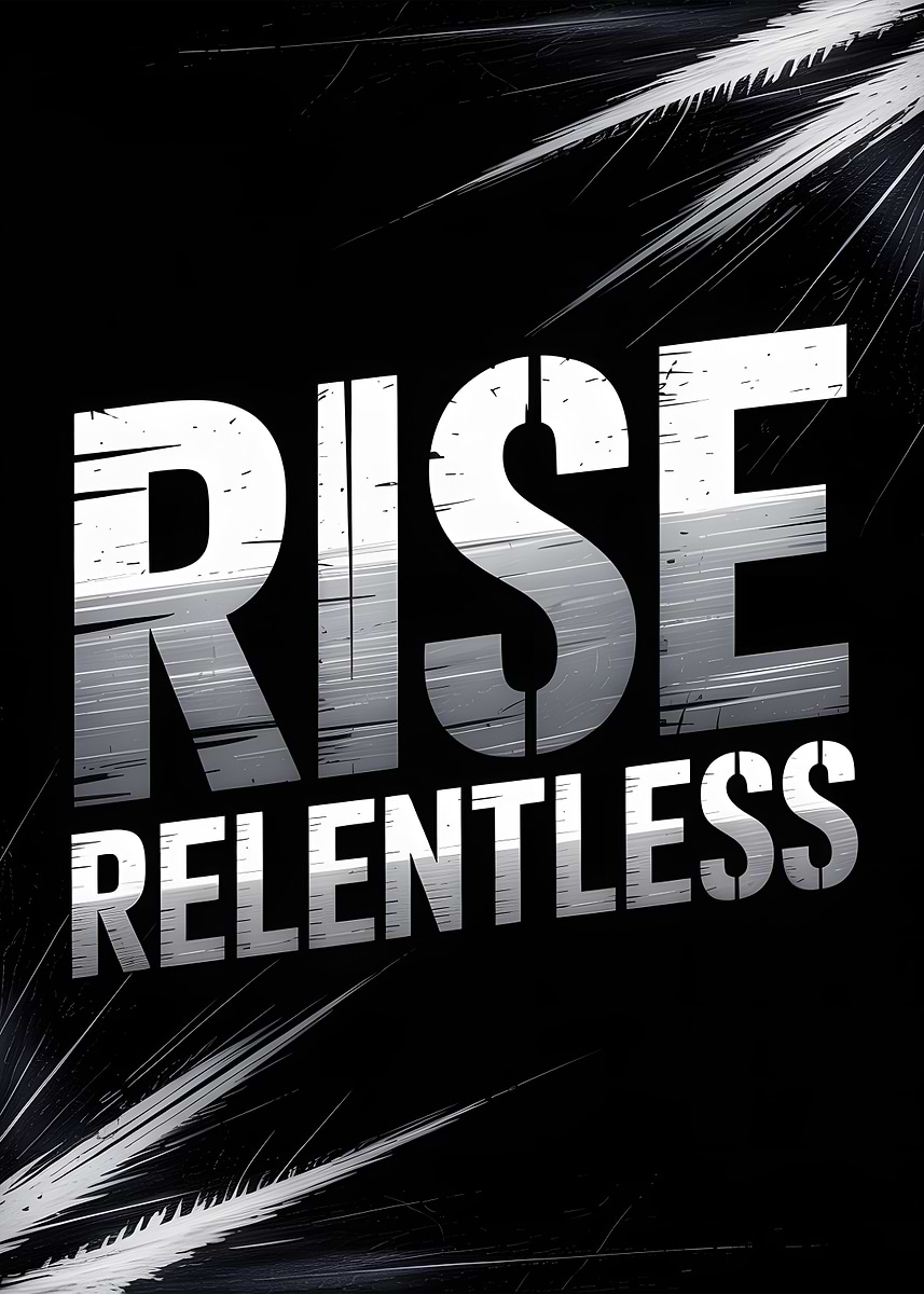'Rise Relentless Motivational Poster' Poster, picture, metal print ...