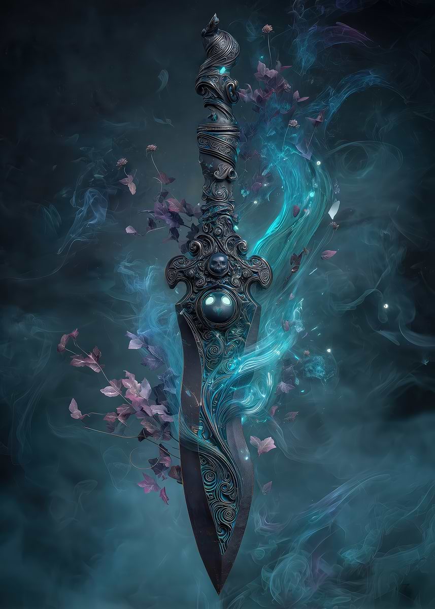 'Floral Ceremonial Dagger' Poster, picture, metal print, paint by ...