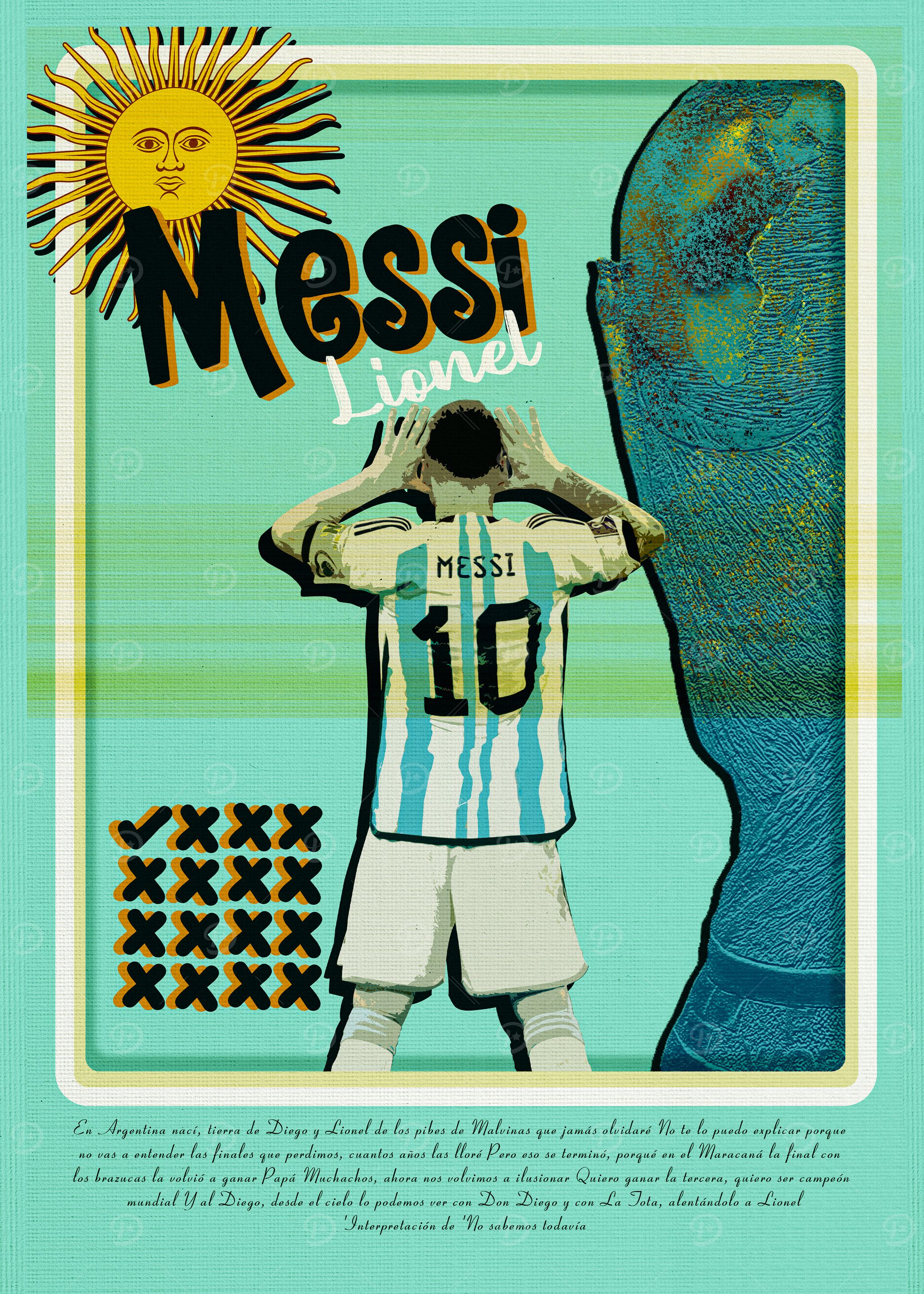 'Lionel Messi World Cup Poster' Poster, picture, metal print, paint by ...
