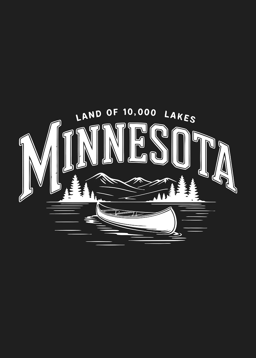 'Minnesota Land of 10000 Lakes Graphic' Poster, picture, metal print ...