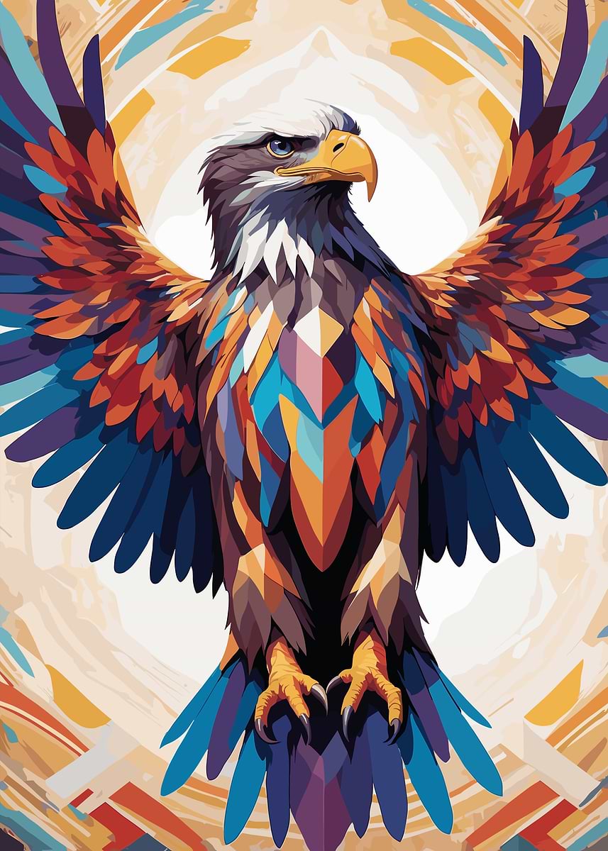 'Colorful Eagle Illustration' Poster, picture, metal print, paint by CL ...