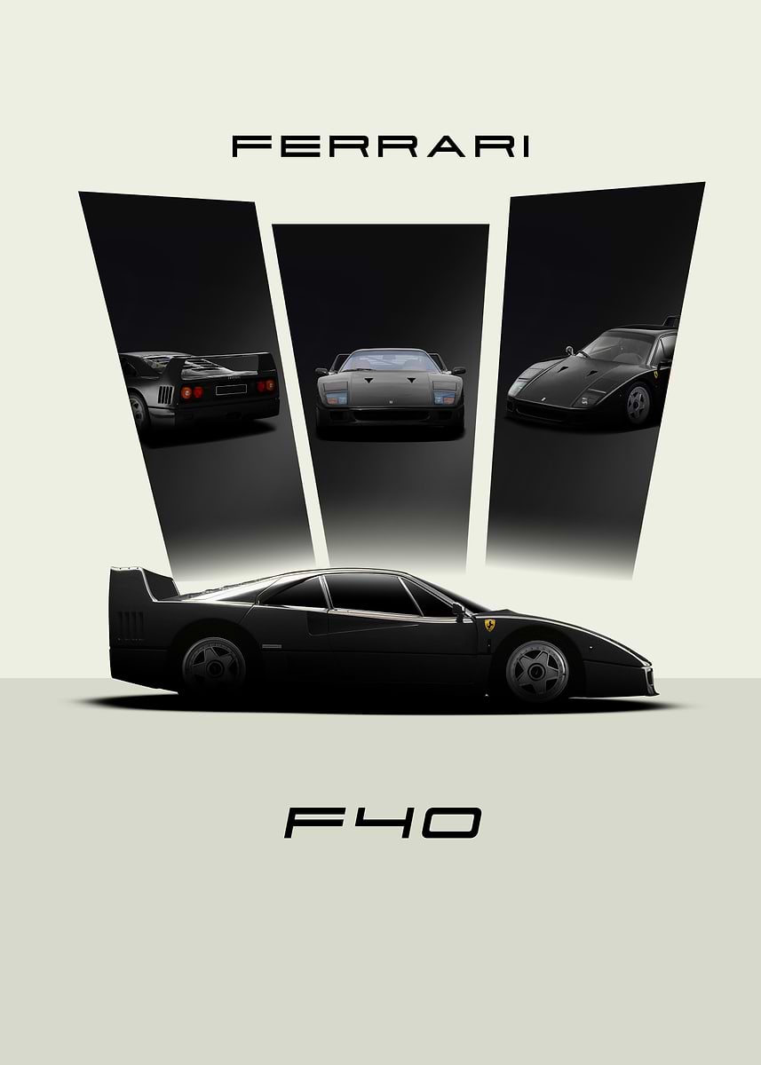 'Ferrari F40' Poster, picture, metal print, paint by ...
